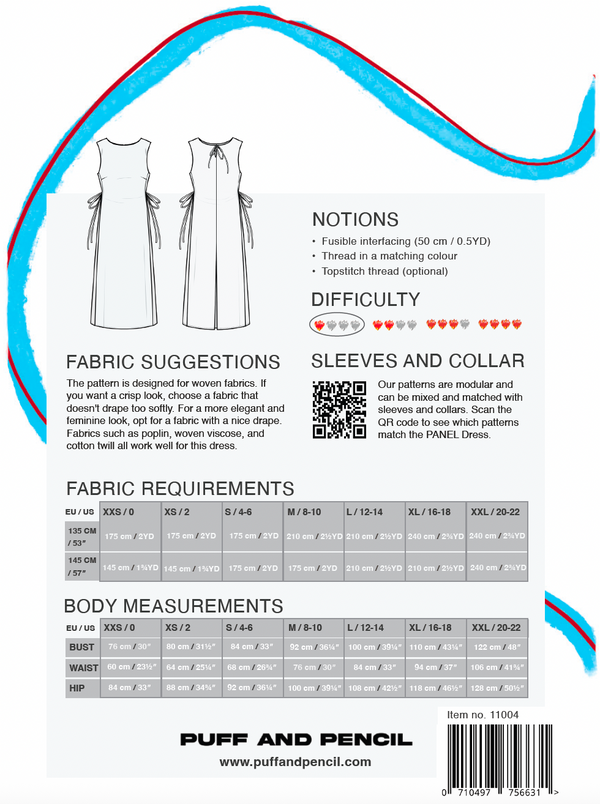 PANEL DRESS - PRINTED SEWING PATTERN – Puff and Pencil