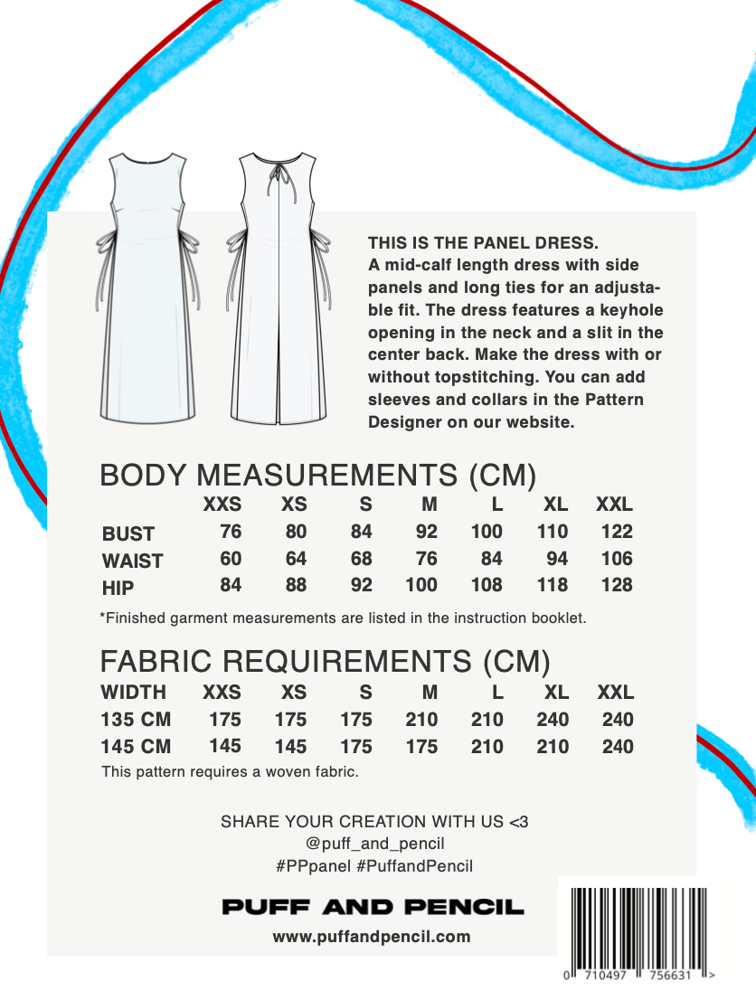 PANEL DRESS - PRINTED SEWING PATTERN – Puff and Pencil